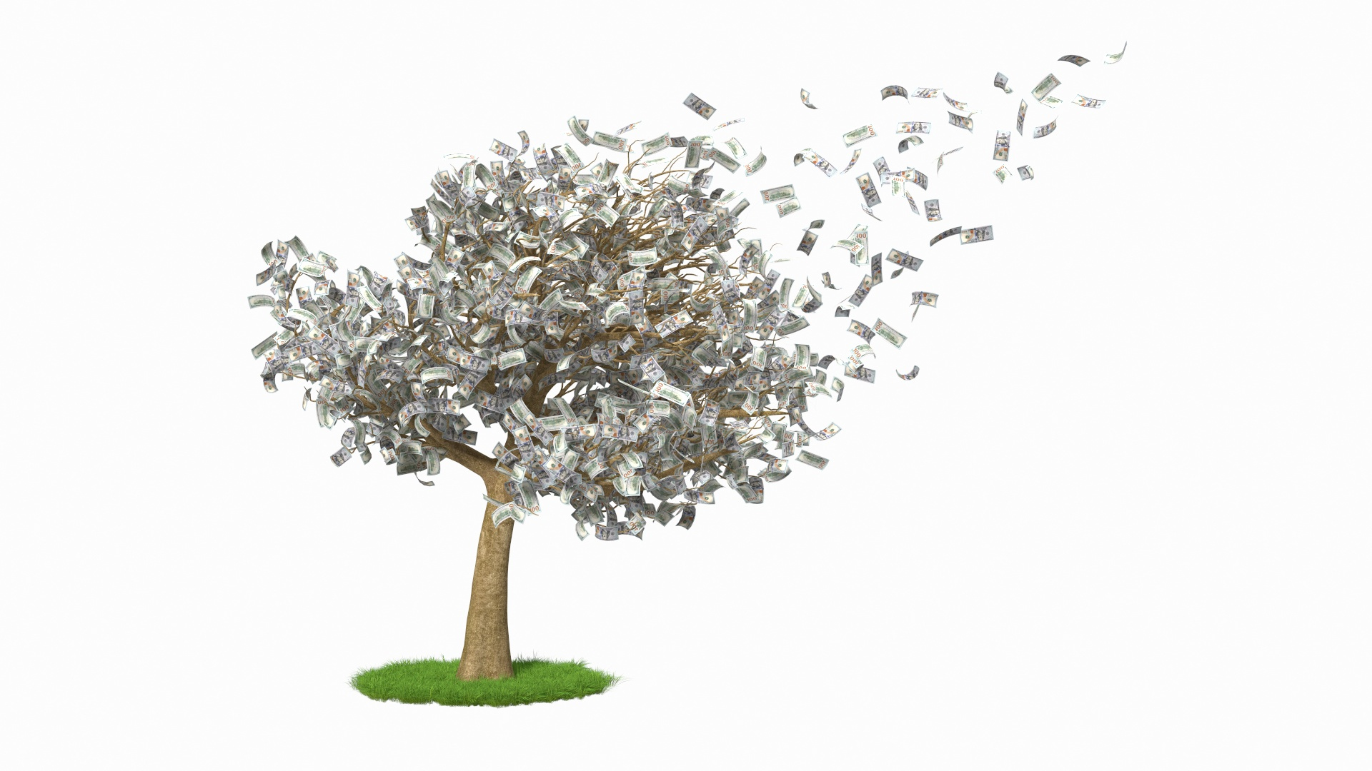 3D Money Tree Dollars Blown Model - TurboSquid 1546238