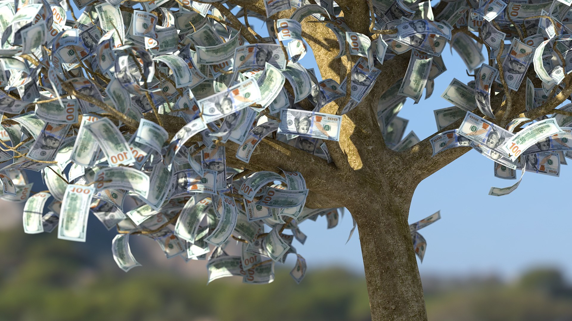 3D Money Tree Dollars Blown Model - TurboSquid 1546238