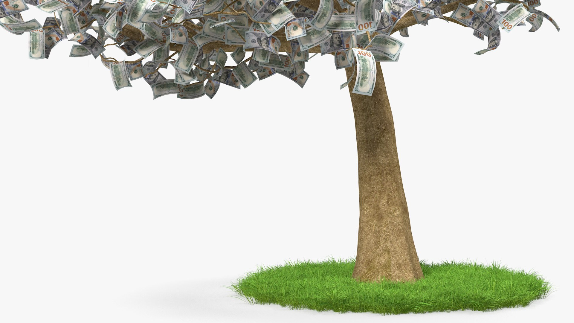 3D Money Tree Dollars Blown Model - TurboSquid 1546238