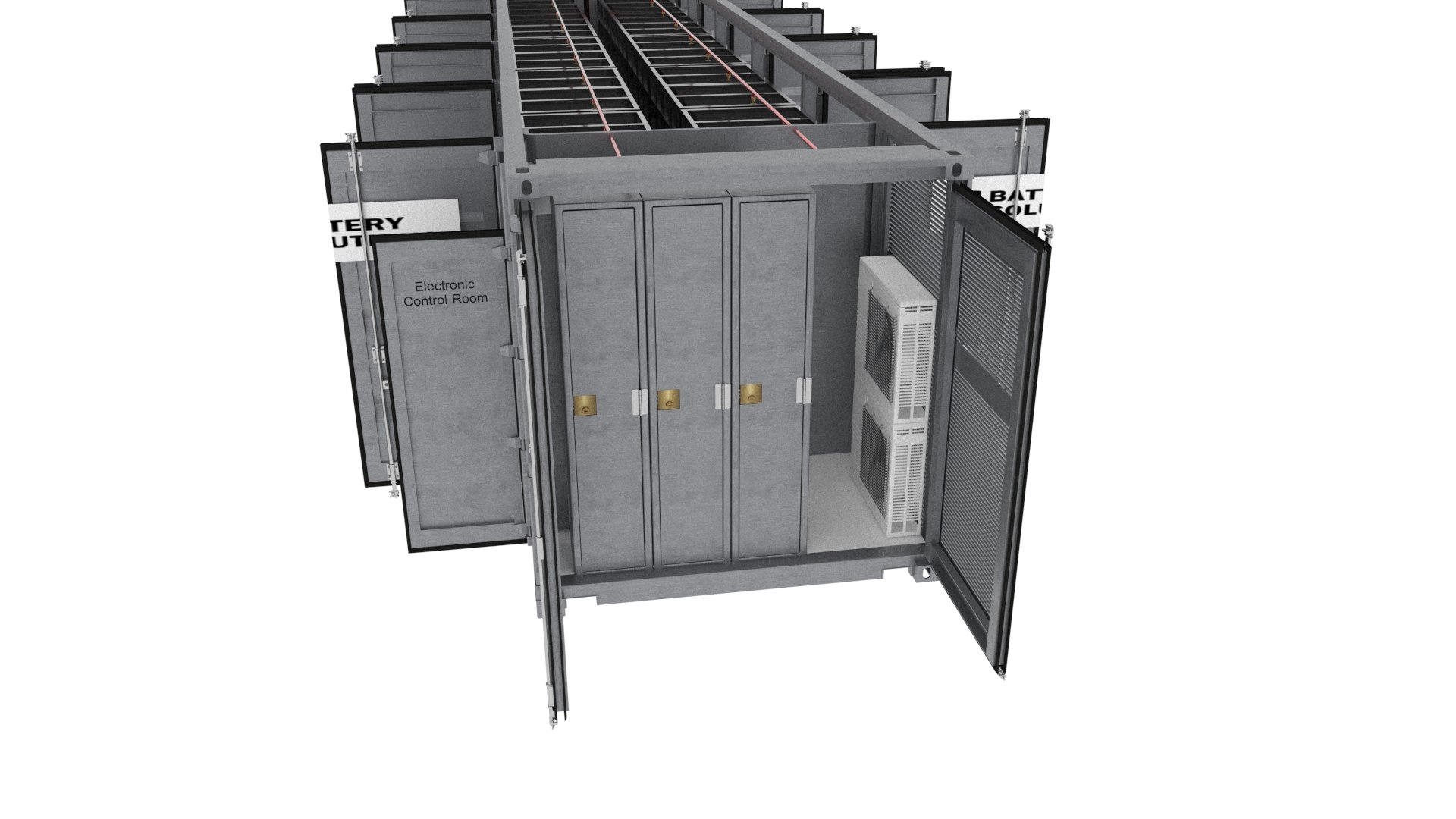 Battery Energy Storage System Container BESS 3D Model - TurboSquid 2286057