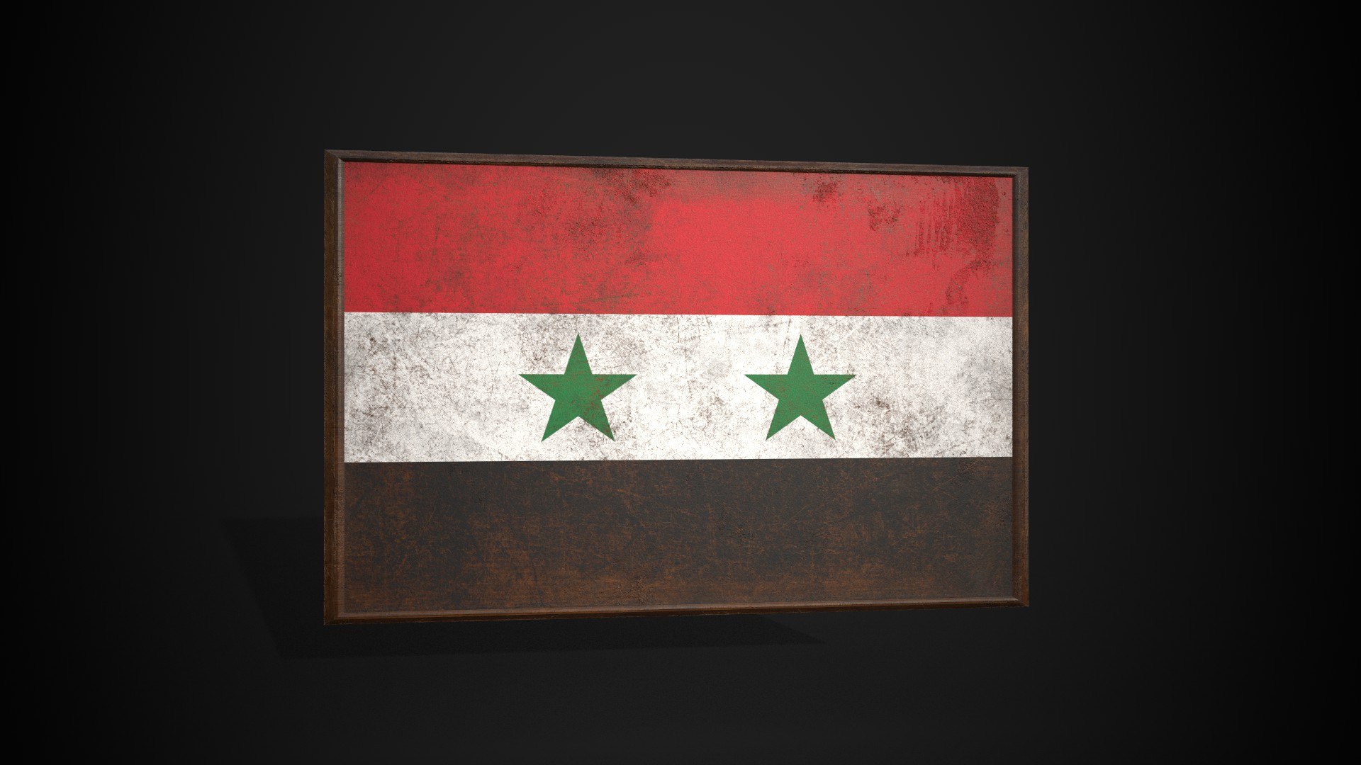 3D Model Old Picture Frame With Syria Flag - Game Ready PBR Low-poly 3D ...