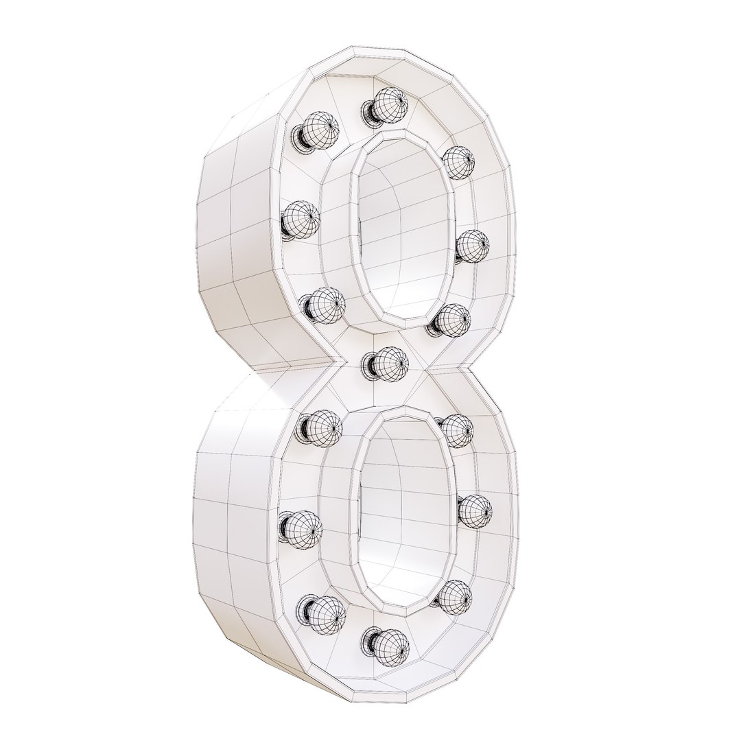 Marquee Number Eight Light Bulb Glow Sign 3dmodel 3D - TurboSquid 1973631