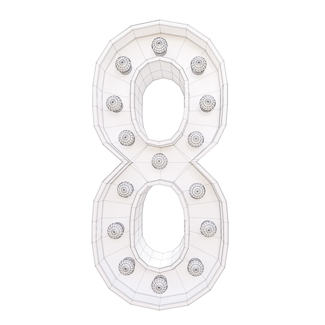 Marquee Number Eight Light Bulb Glow Sign 3dmodel 3D - TurboSquid 1973631
