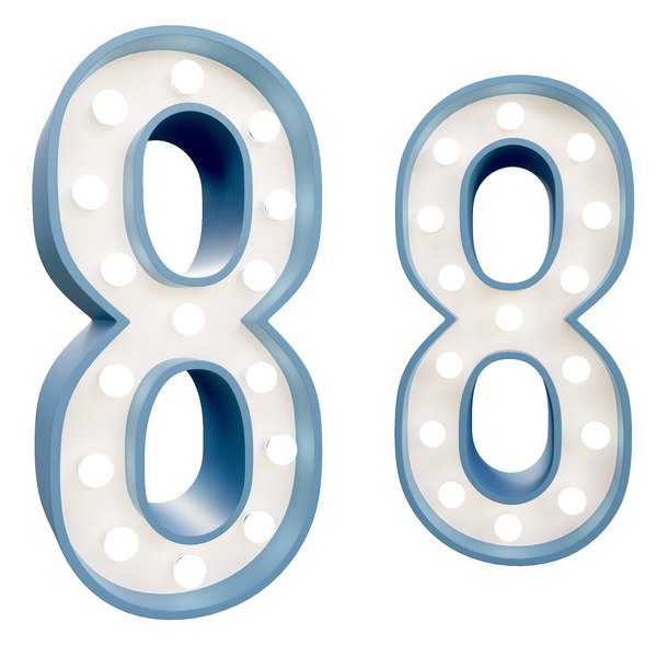 Marquee number eight light bulb glow sign 3dmodel 3D - TurboSquid 1973631