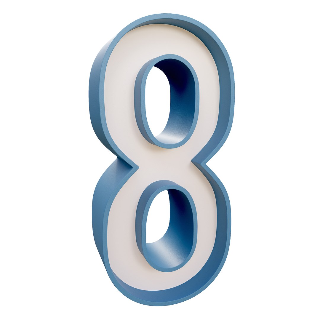 Marquee Number Eight Light Bulb Glow Sign 3dmodel 3D - TurboSquid 1973631
