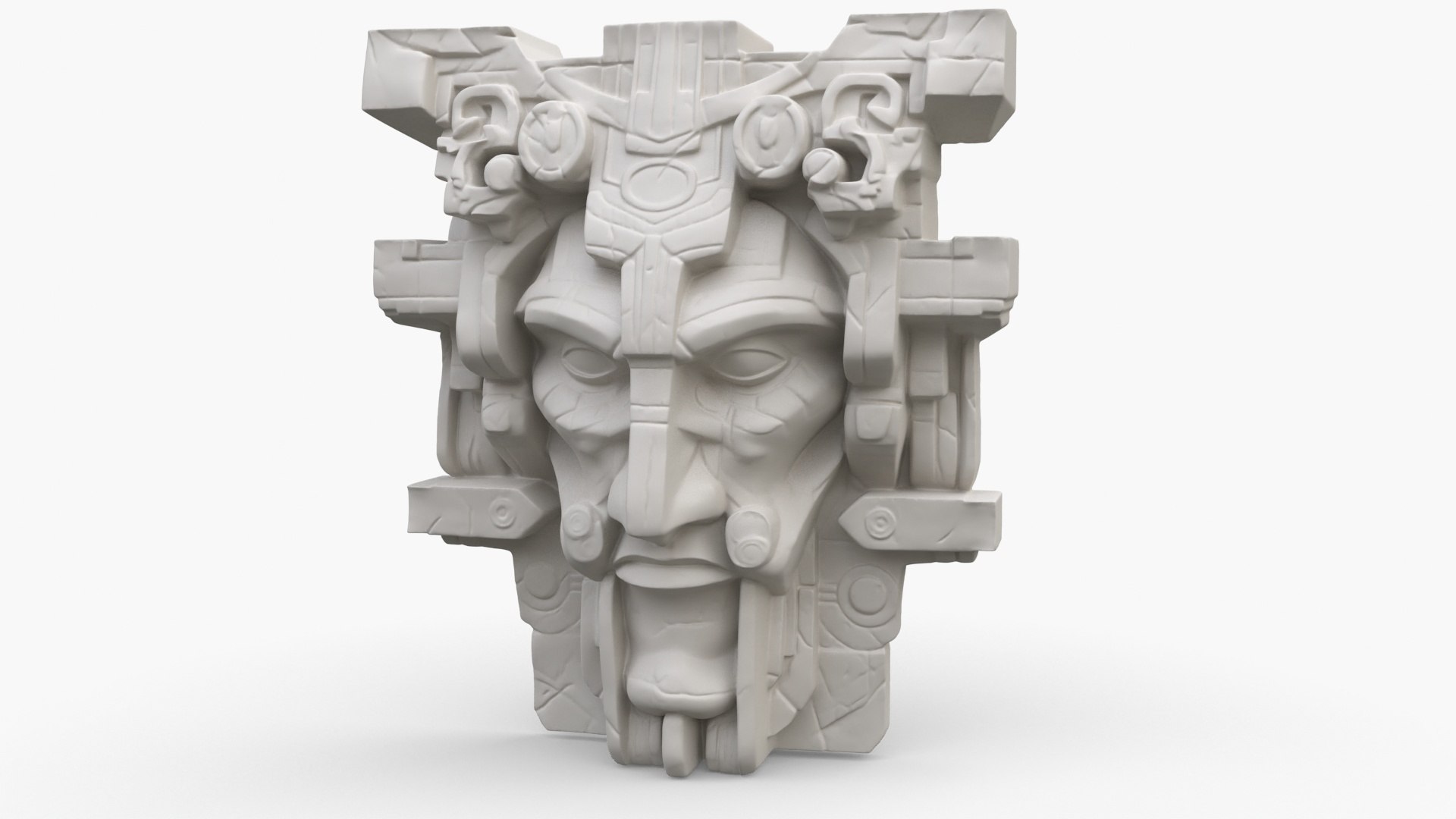 3D Aztec Stone Head 3 - TurboSquid 2196553
