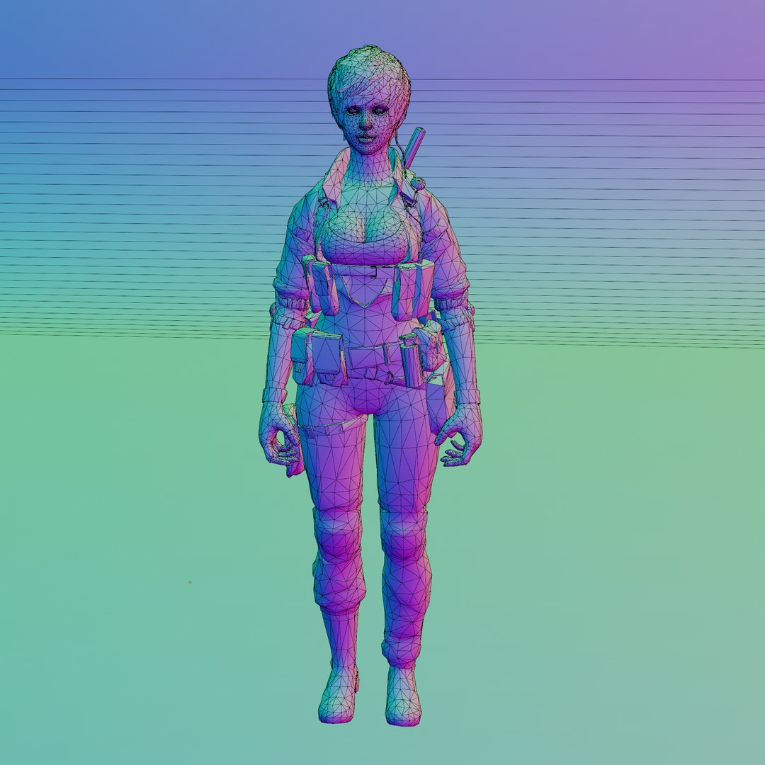 3D Female Survival Rigged Lowpoly Character Model - TurboSquid 2175553