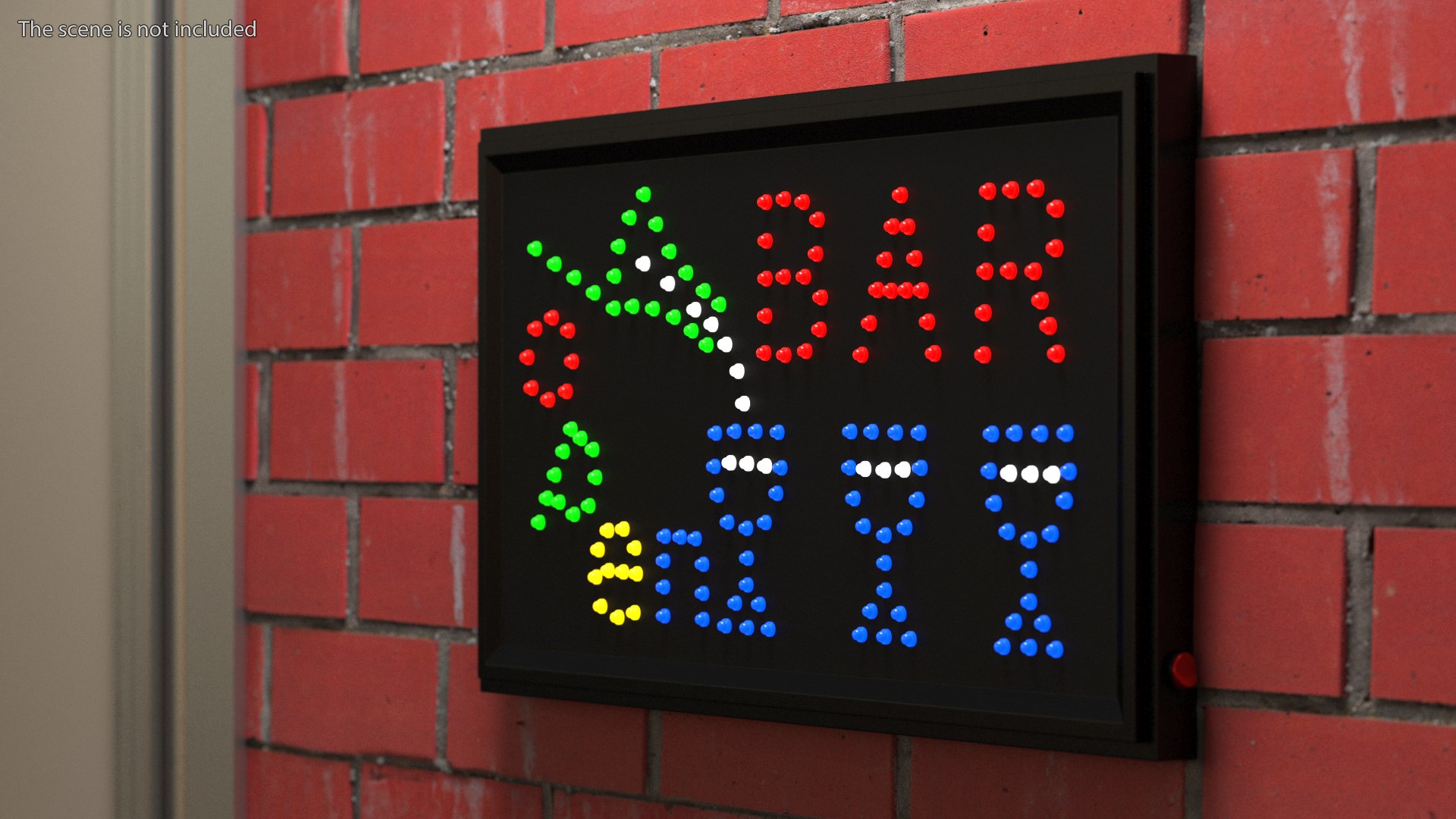 3D LED Bar Open Neon Light Business Sign Model - TurboSquid 2104784