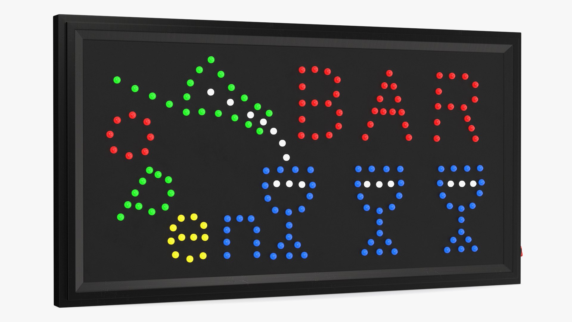 3D LED Bar Open Neon Light Business Sign Model - TurboSquid 2104784