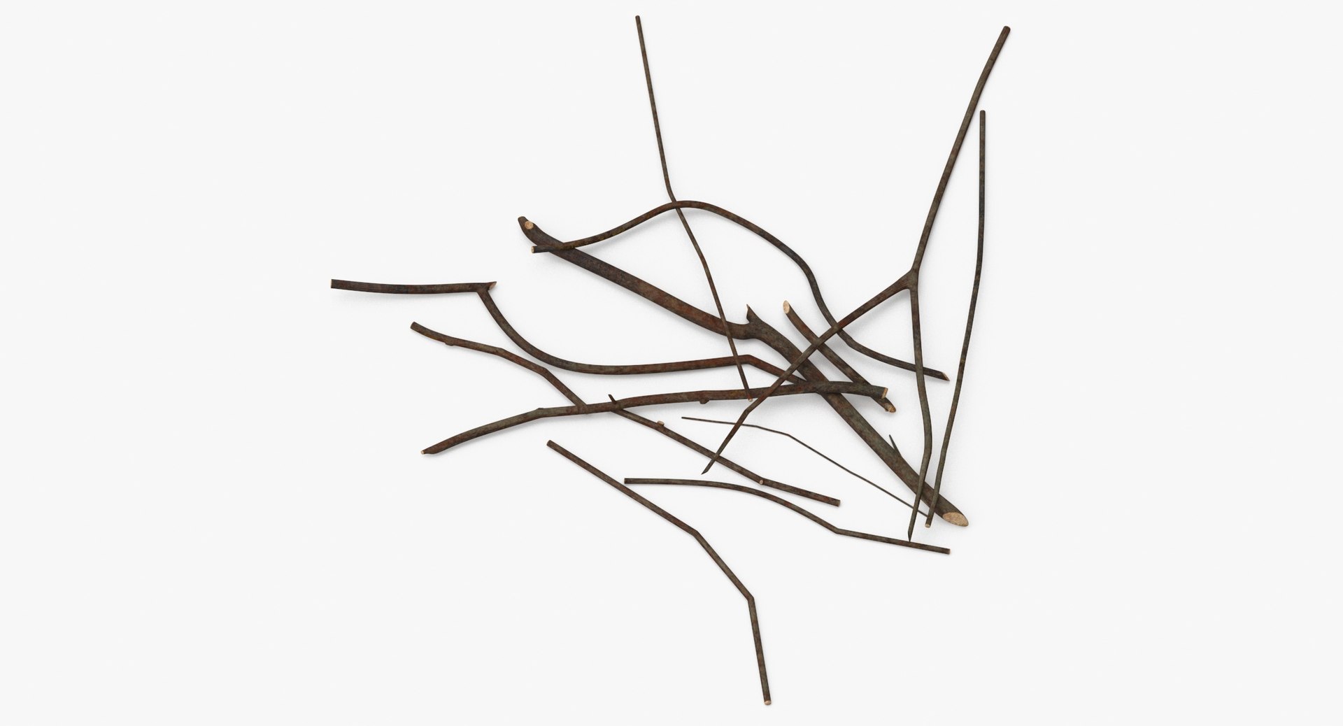 Sticks And Branches Pile 3D - TurboSquid 2027245