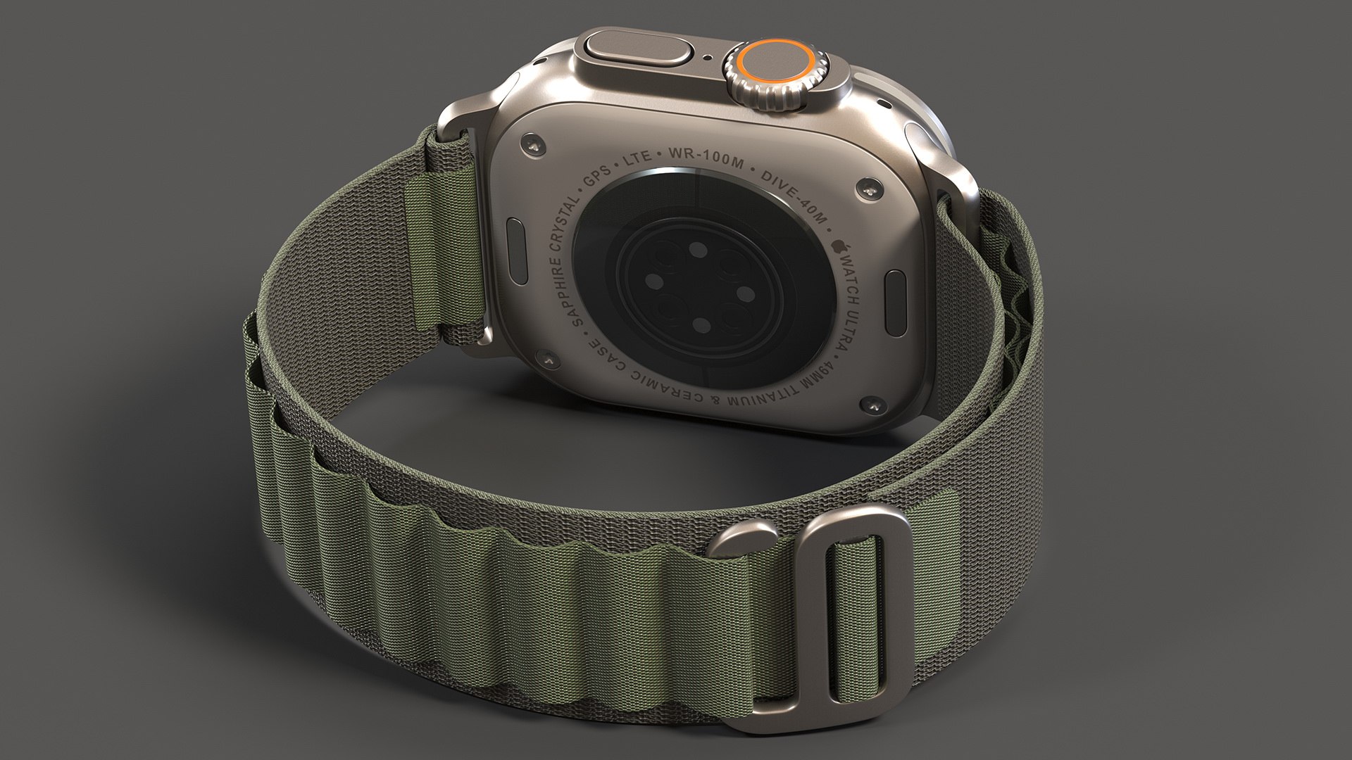 3D Apple Watch Ultra Alpine Loop Green - TurboSquid 1984136