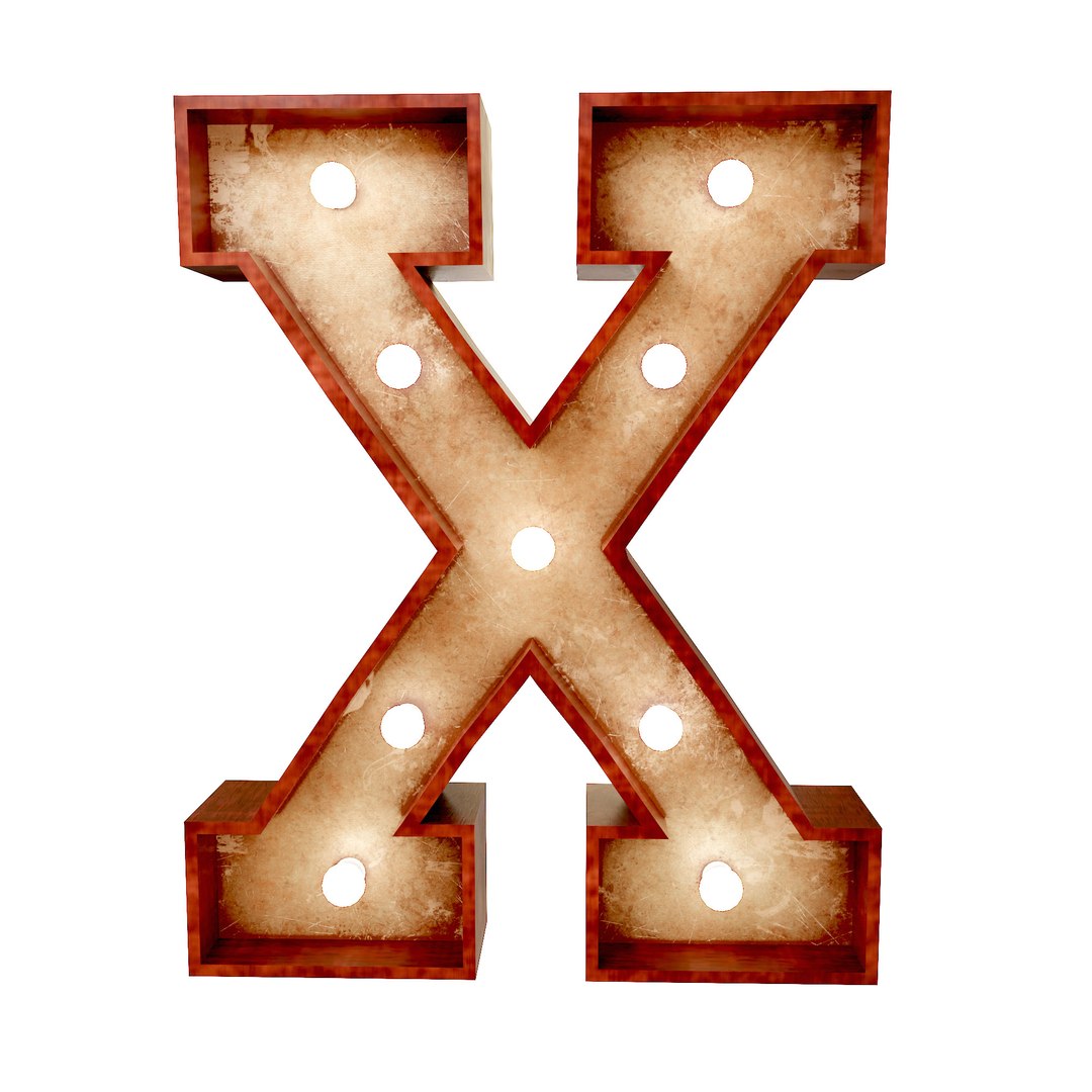 3D Marquee X Wooden Glow Sign 3dmodel - TurboSquid 1976024