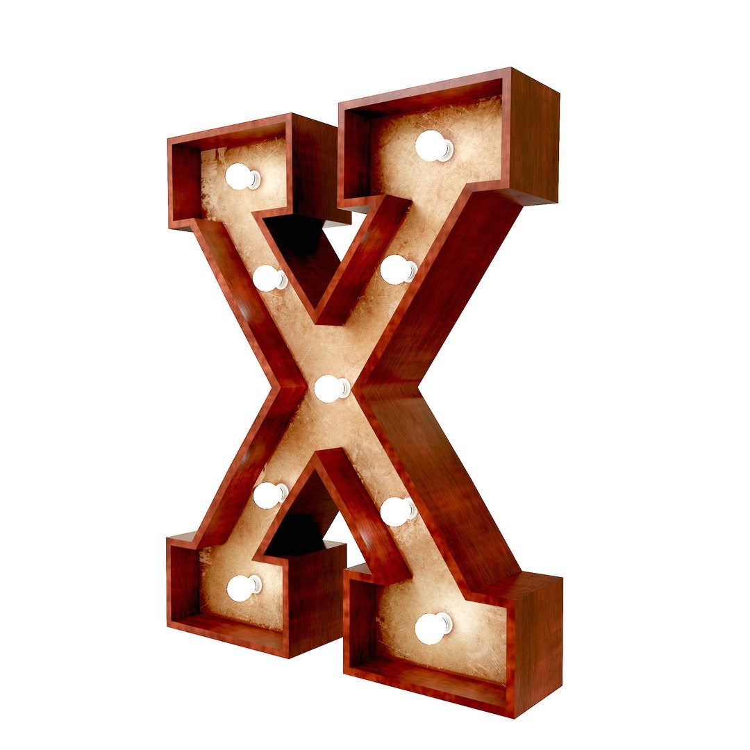 3D Marquee X Wooden Glow Sign 3dmodel - TurboSquid 1976024