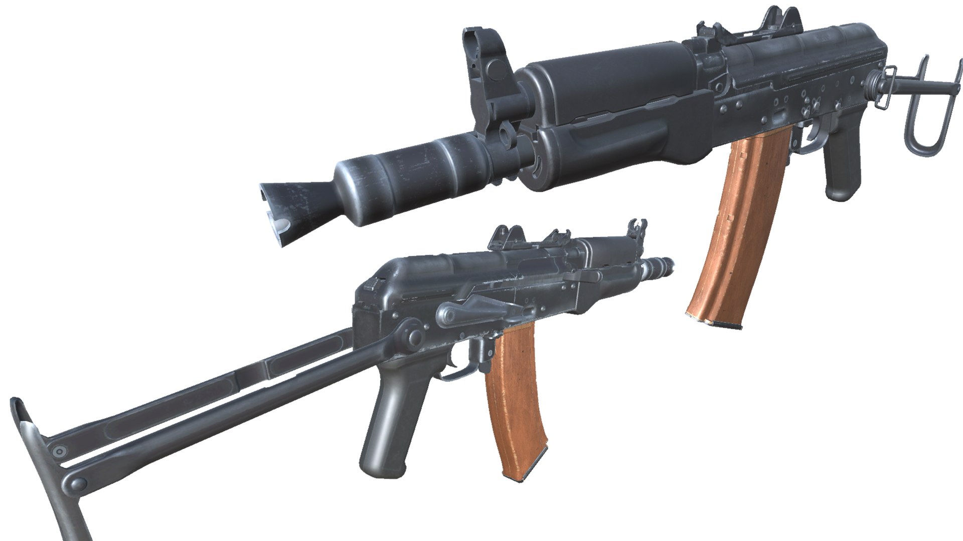 3D Model 19-aks-gun Model 3d Game Ready Model Low-poly 3D Model ...