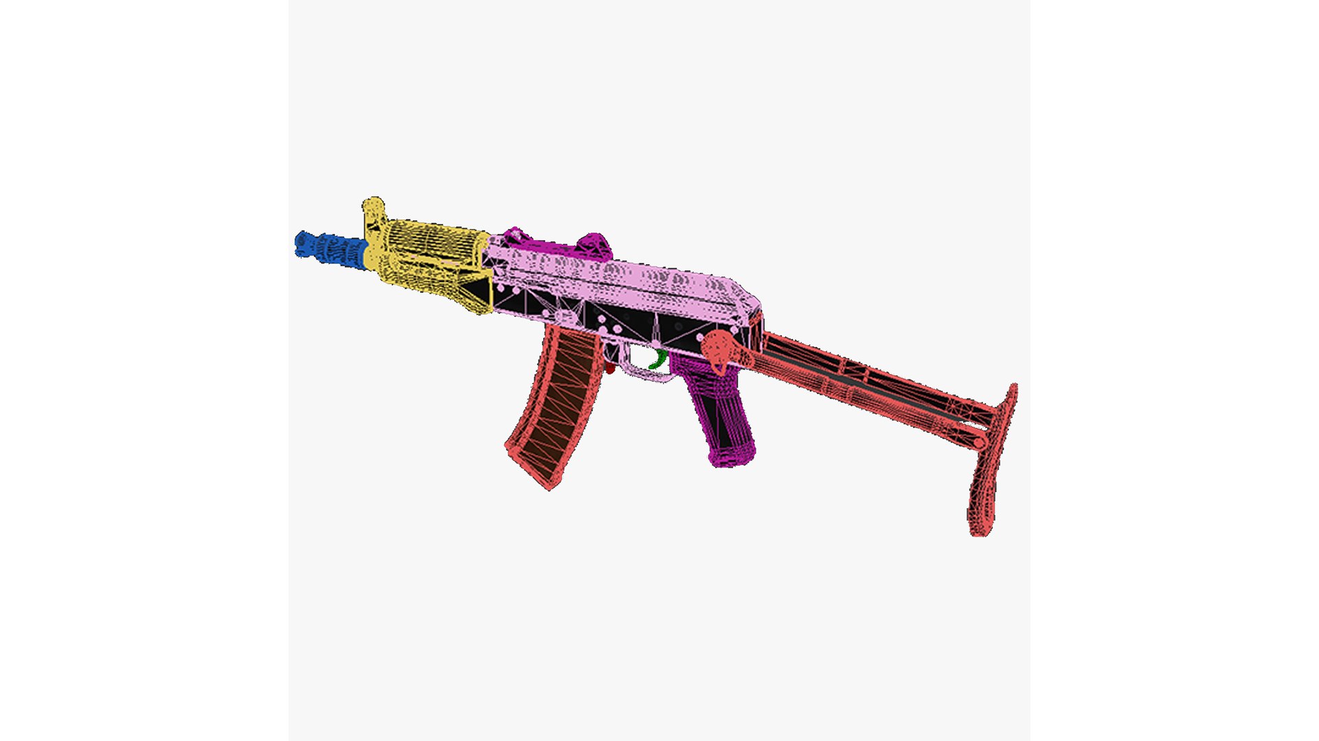 3D Model 19-aks-gun Model 3d Game Ready Model Low-poly 3D Model ...