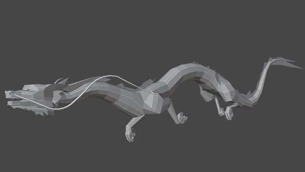 modelo 3d Dragón chino de baja poli - TurboSquid 2281160