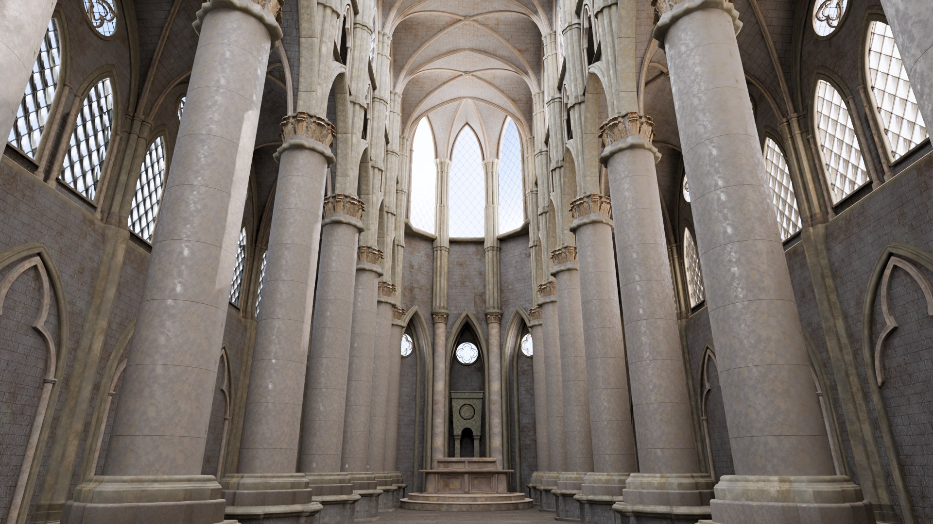 Gothic Cathedral Interior High Detail 3D Model 3D Model - TurboSquid ...