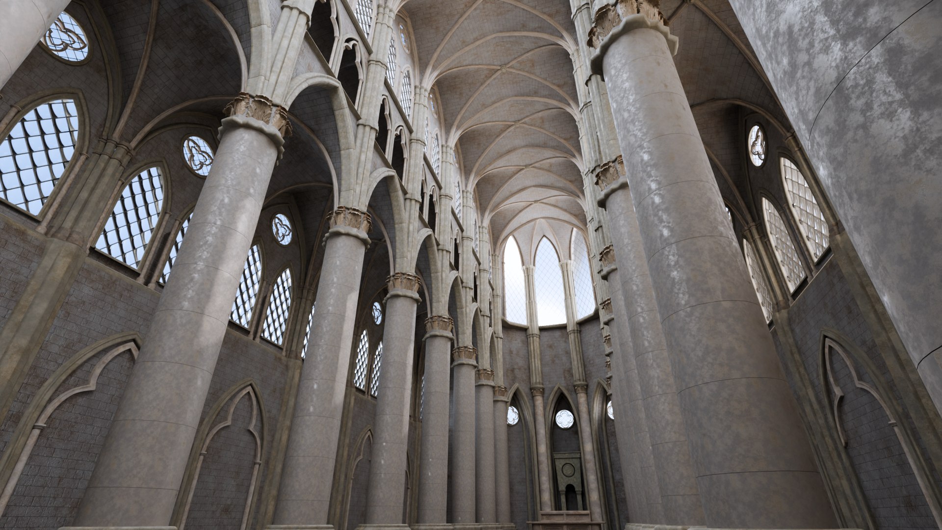Gothic Cathedral Interior High Detail 3D Model 3D Model - TurboSquid ...