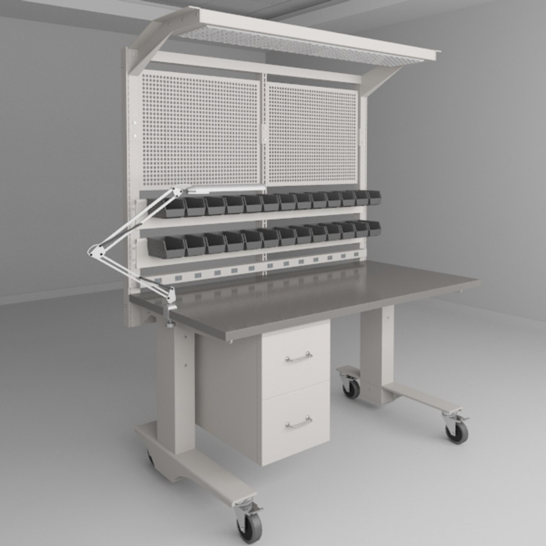 3d model height adjustable workbench