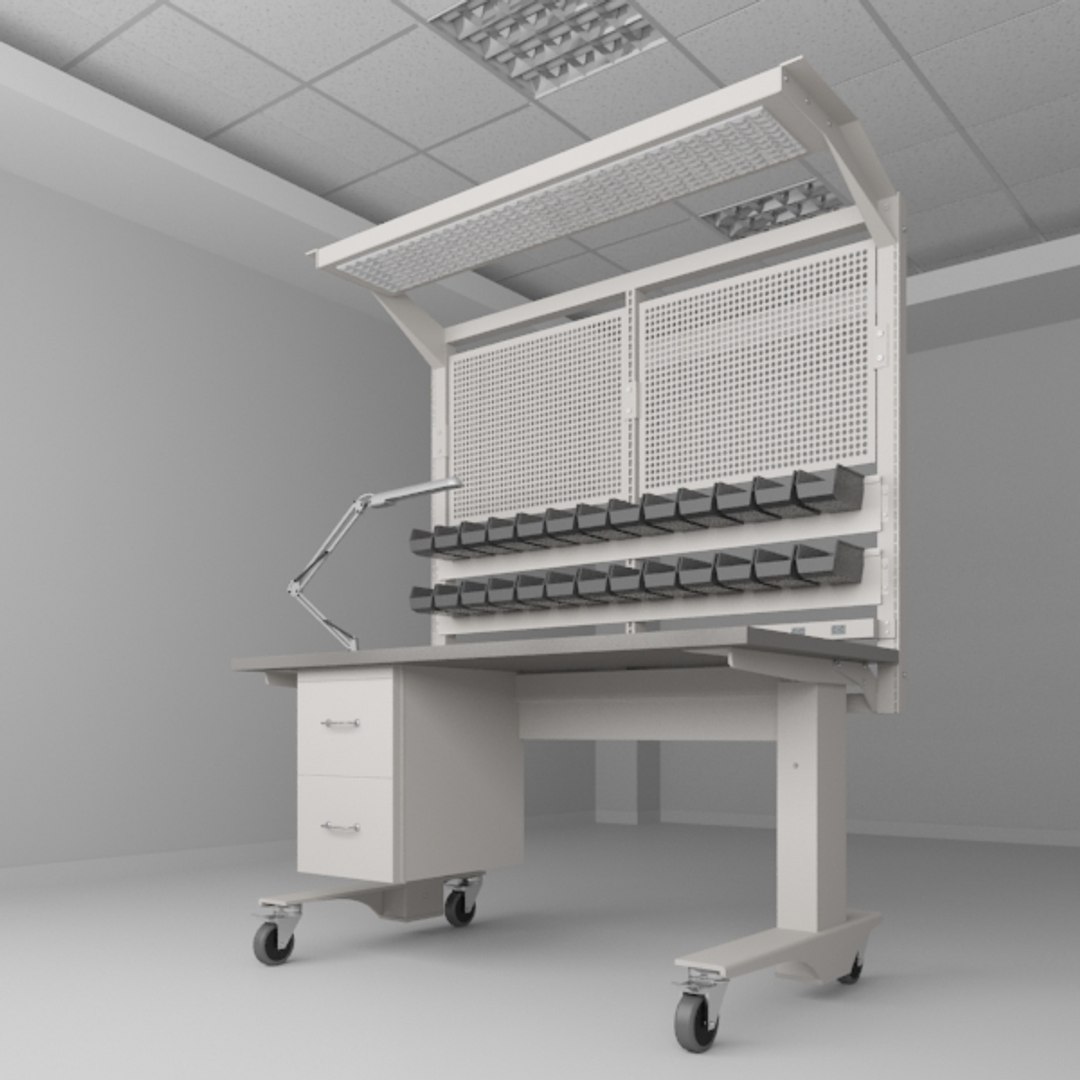 3d model height adjustable workbench