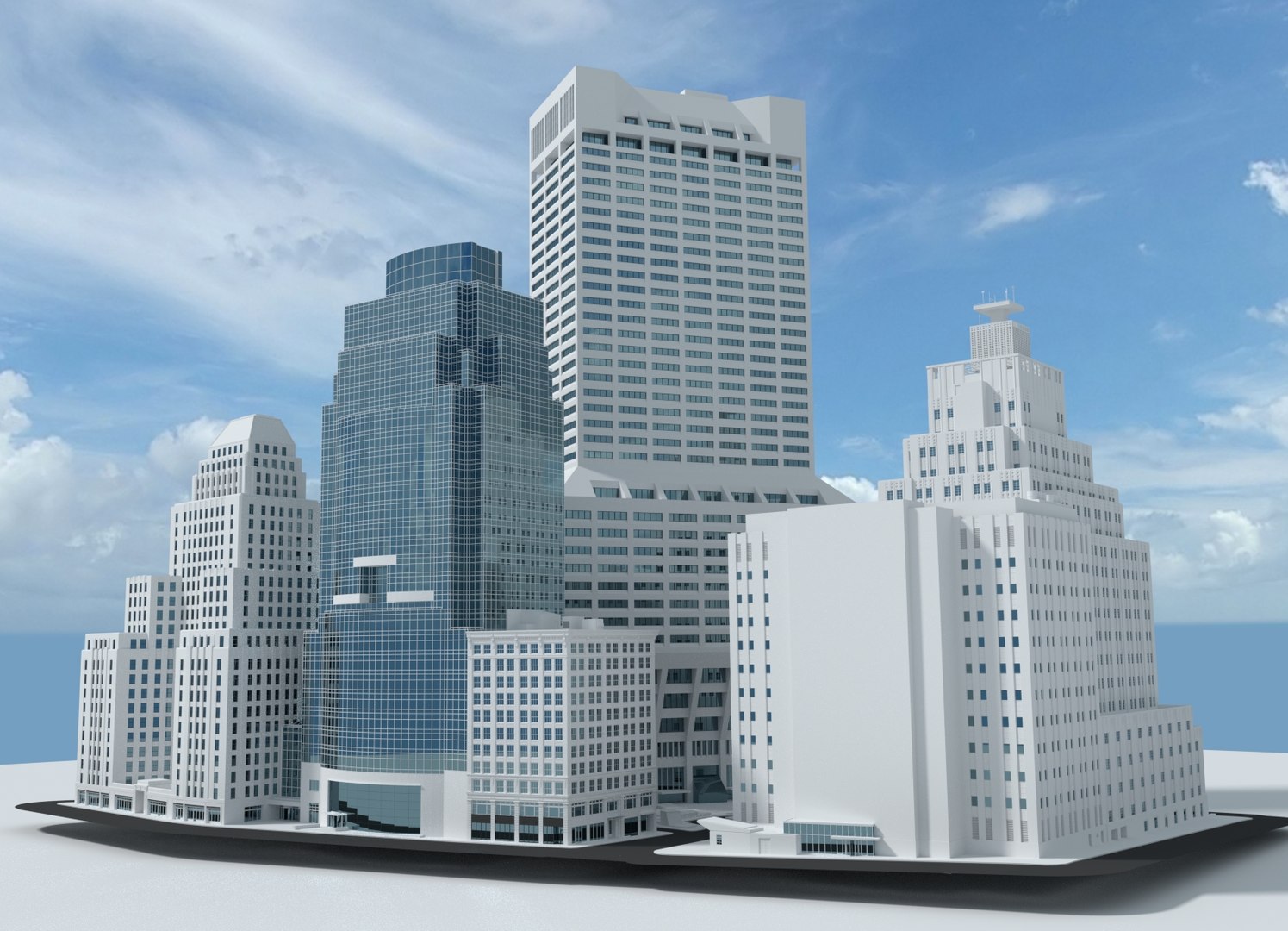Bostons Skyscrapers 3d Model