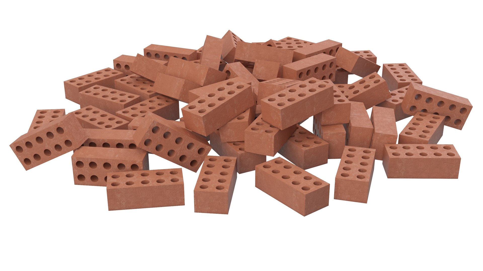 3D Red Brick Pile - TurboSquid 2082320