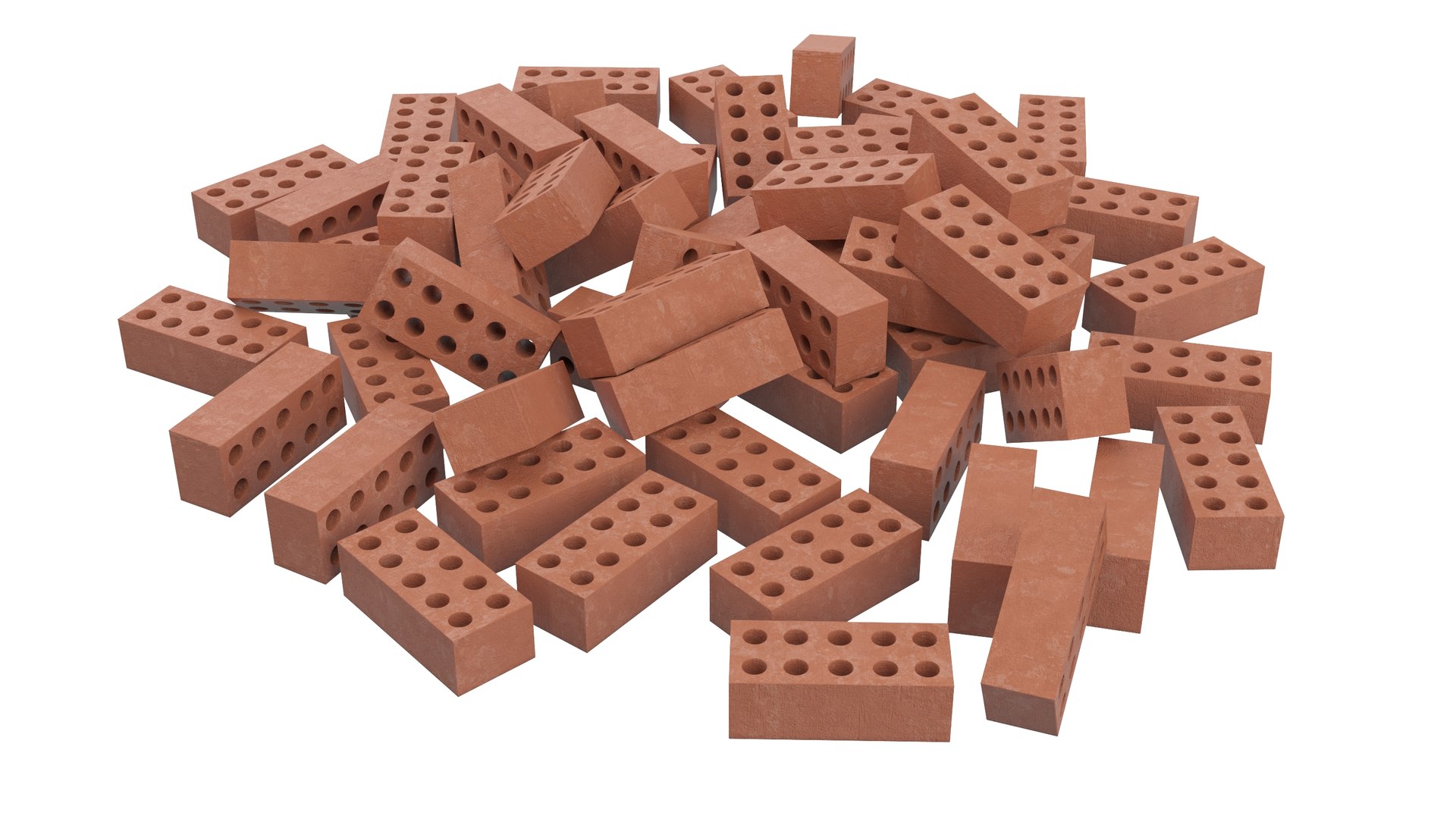 3D Red Brick Pile - TurboSquid 2082320