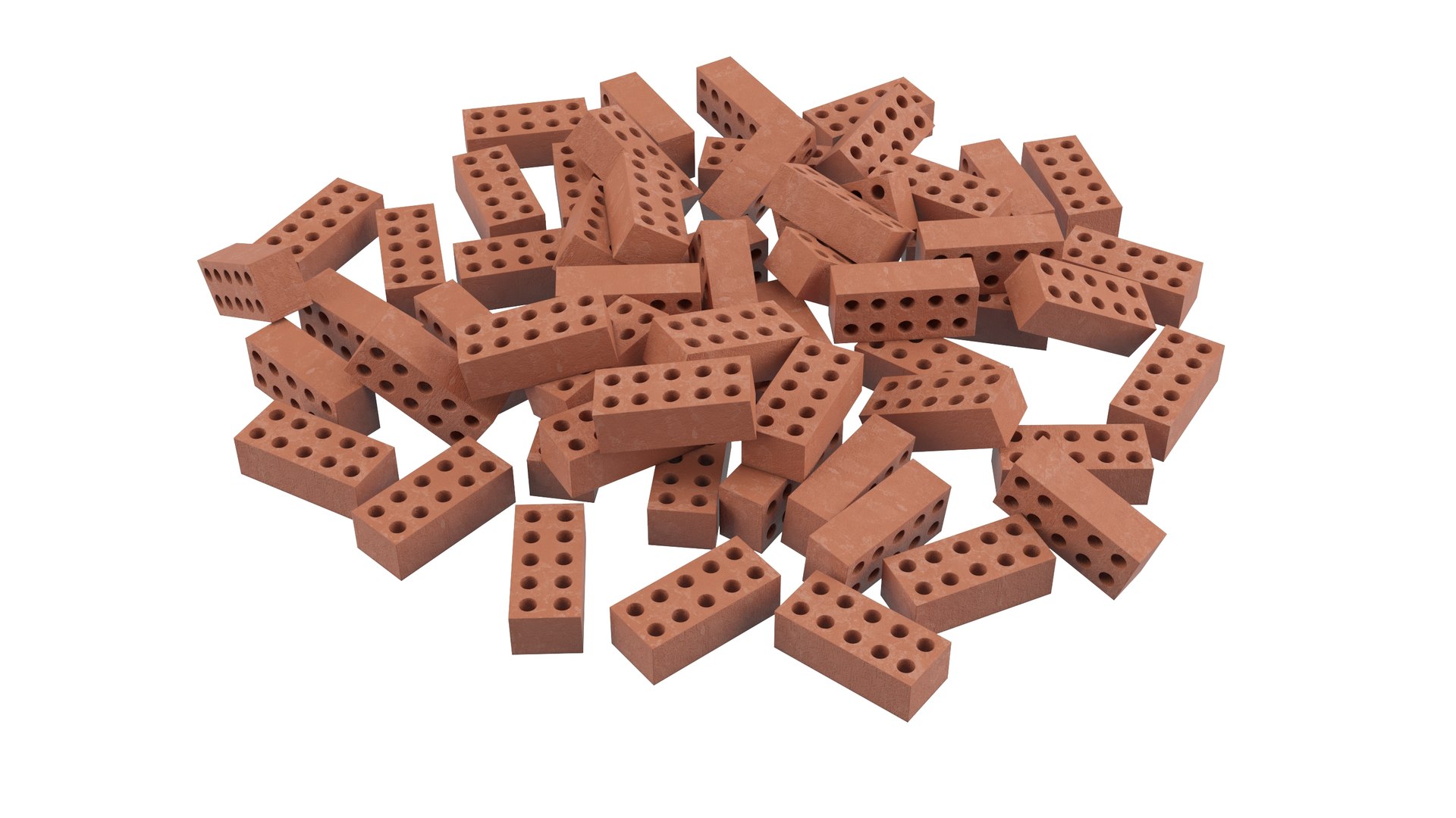 3D Red Brick Pile - TurboSquid 2082320
