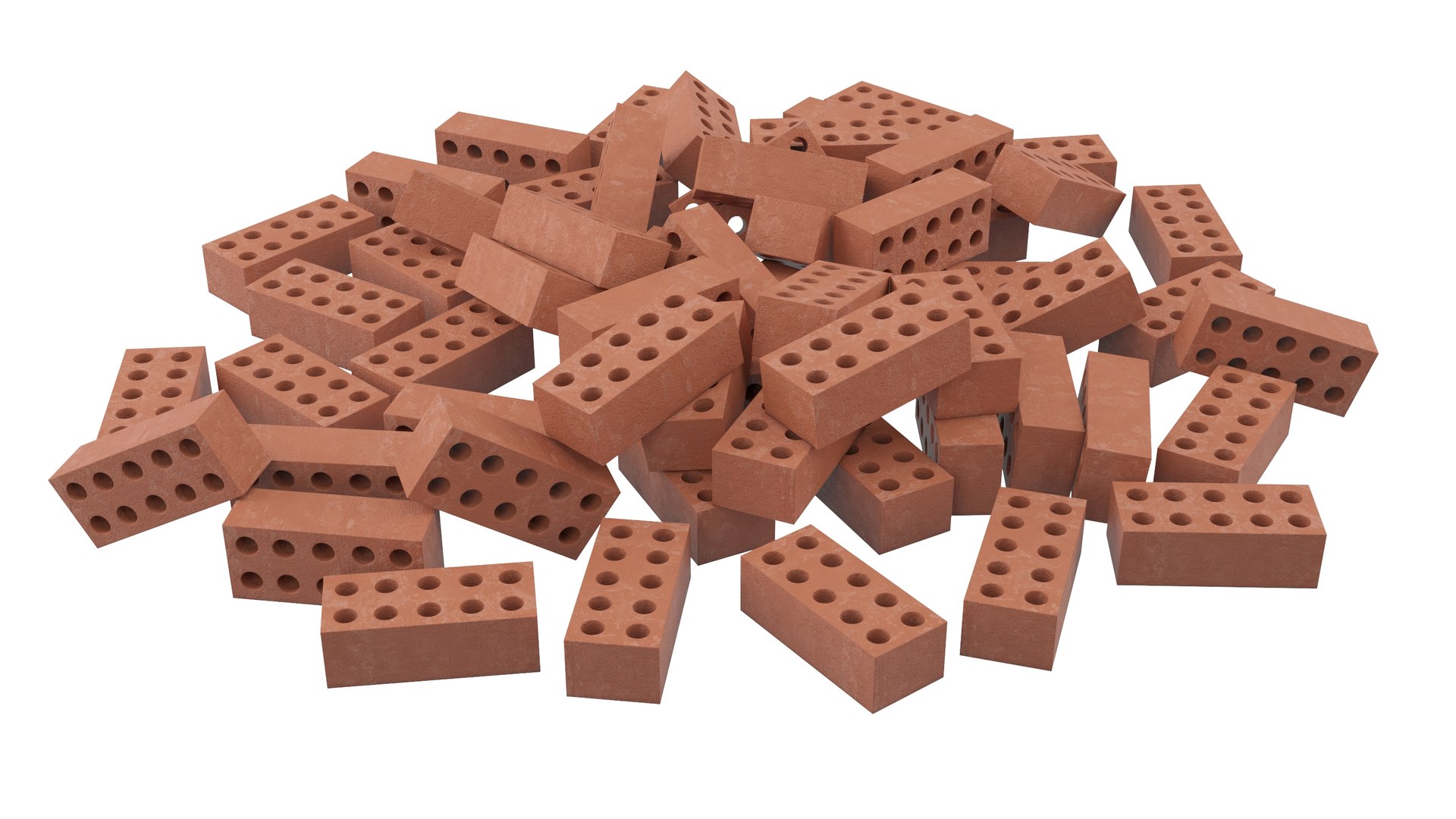 3D Red Brick Pile - TurboSquid 2082320