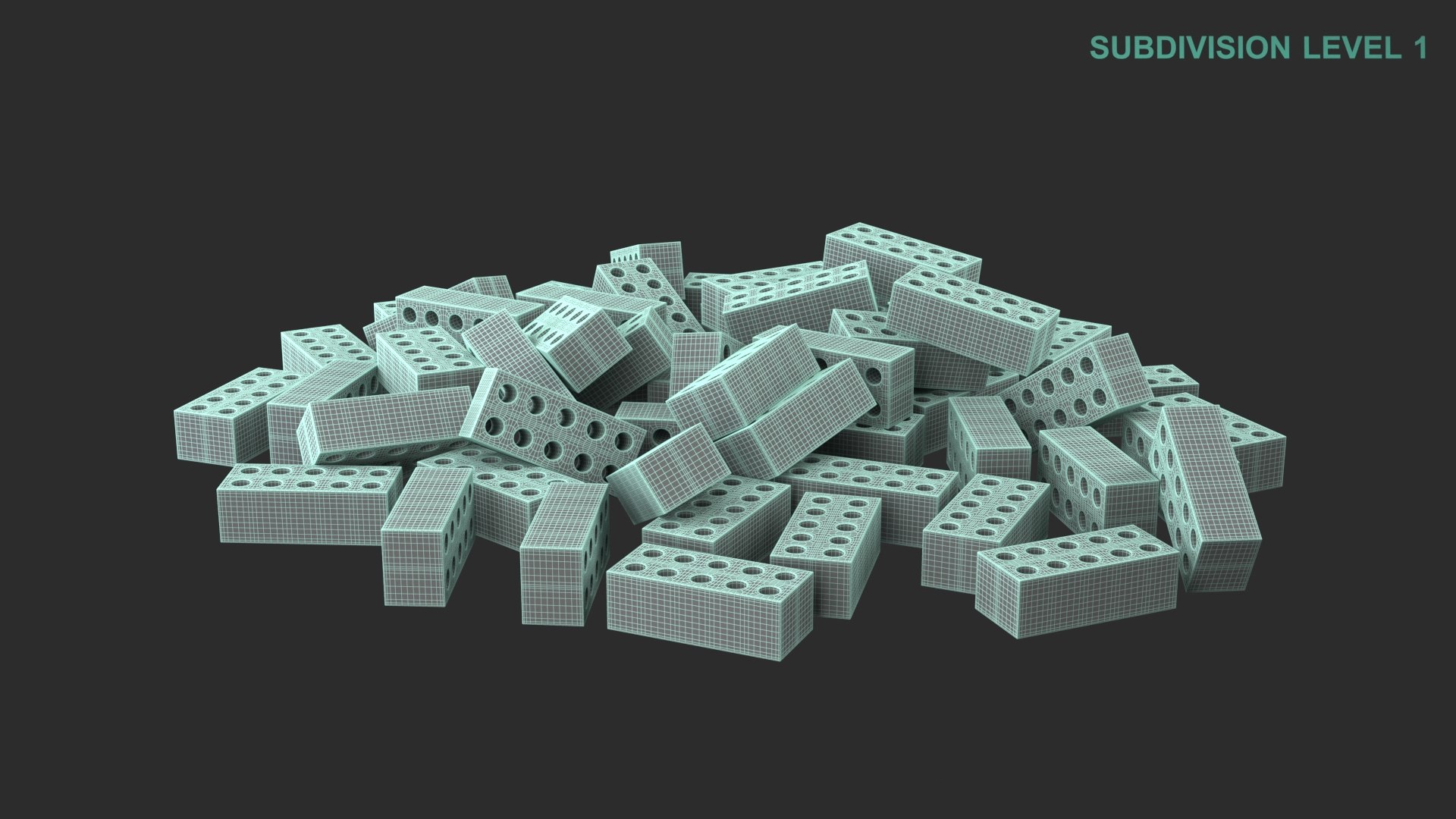 3D Red Brick Pile - TurboSquid 2082320