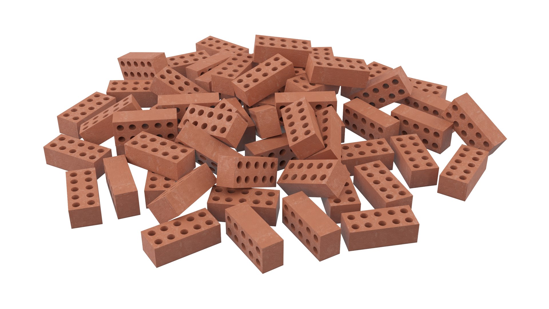 3D Red Brick Pile - TurboSquid 2082320
