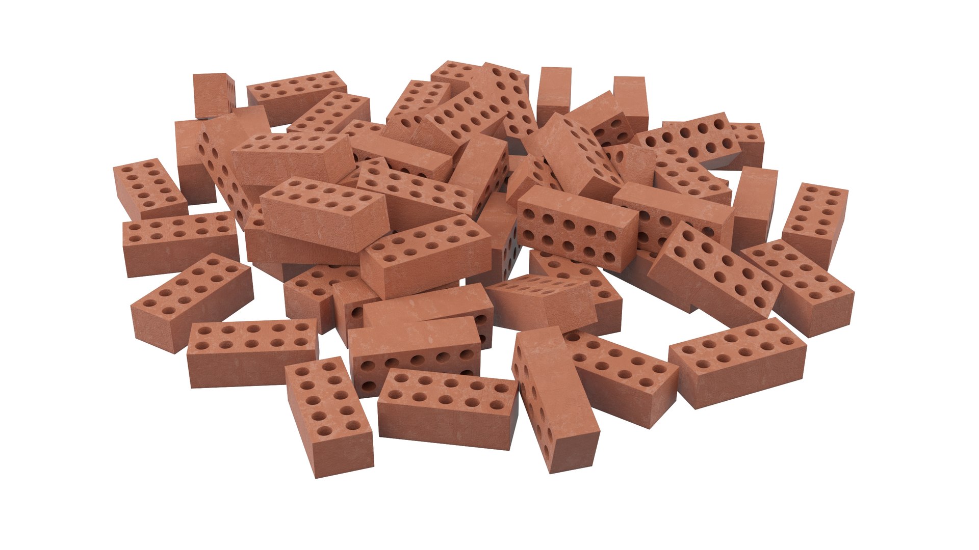 3D Red Brick Pile - TurboSquid 2082320