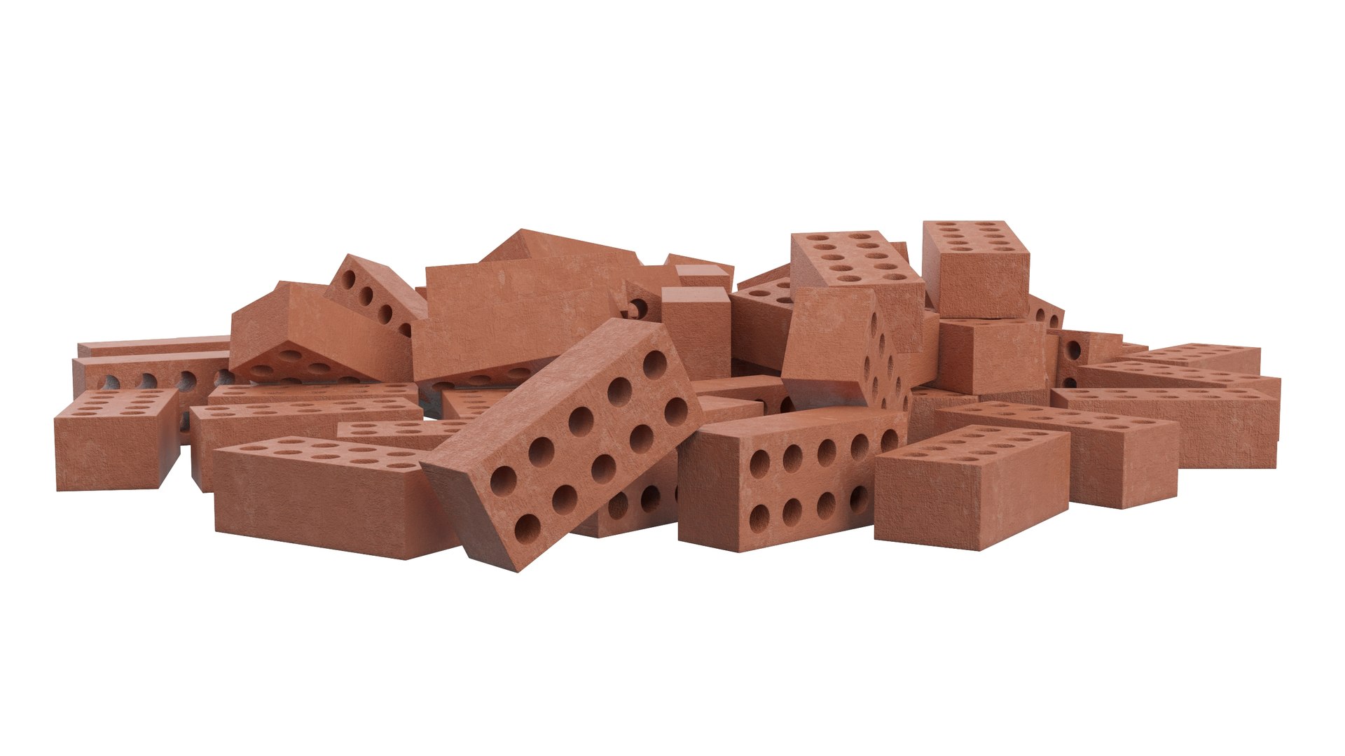 3D Red Brick Pile - TurboSquid 2082320