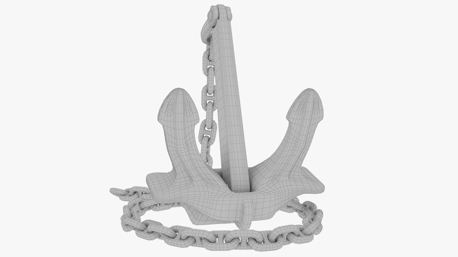 3D Anchor With Chain Segment V1 - TurboSquid 2060438