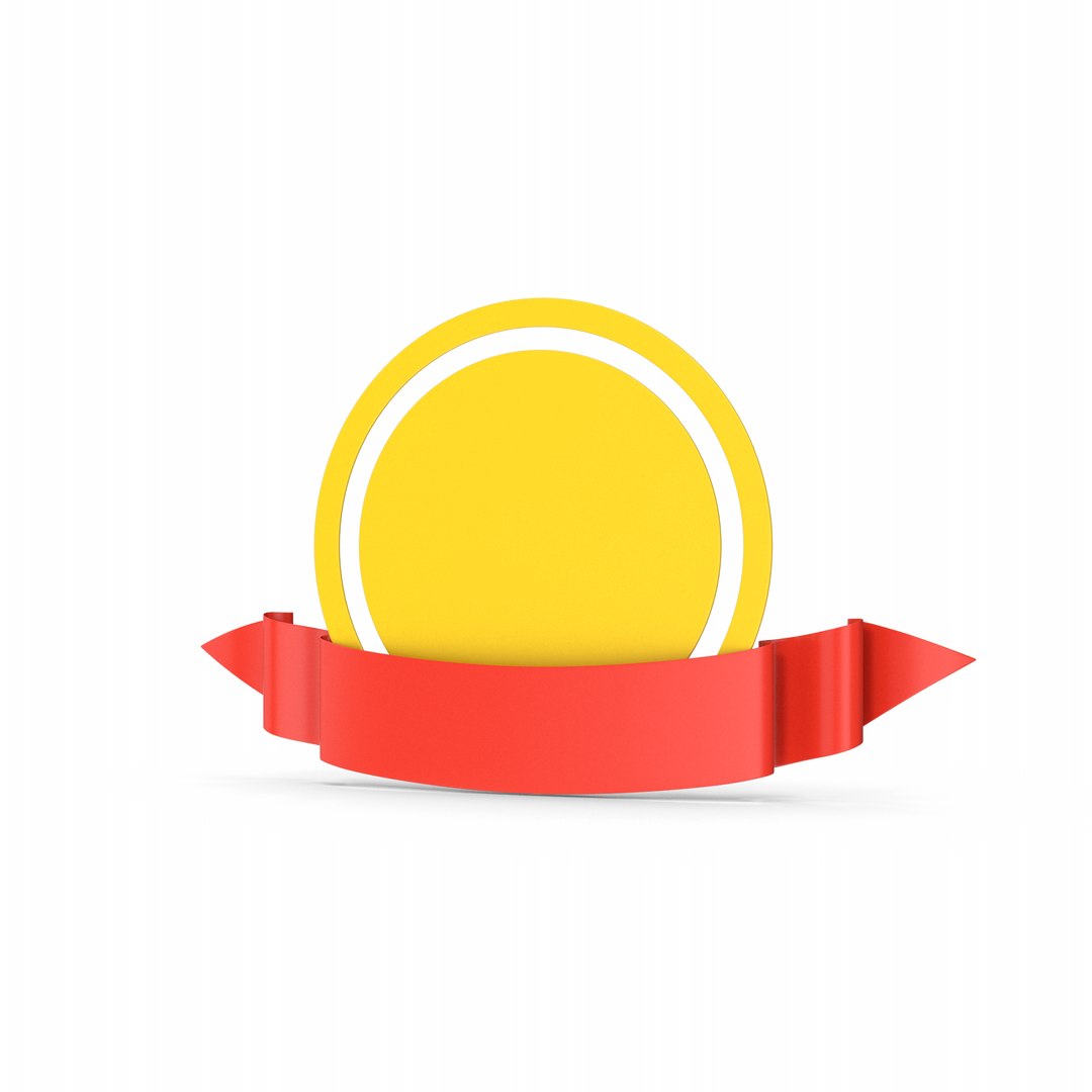 3D Model Yellow Label And Banner - TurboSquid 2192251