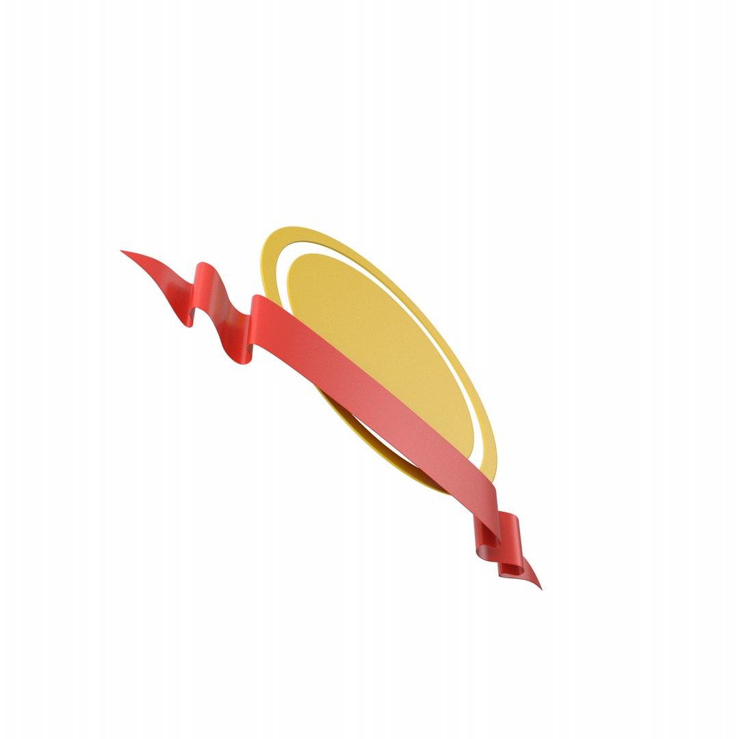 3D Model Yellow Label And Banner - TurboSquid 2192251