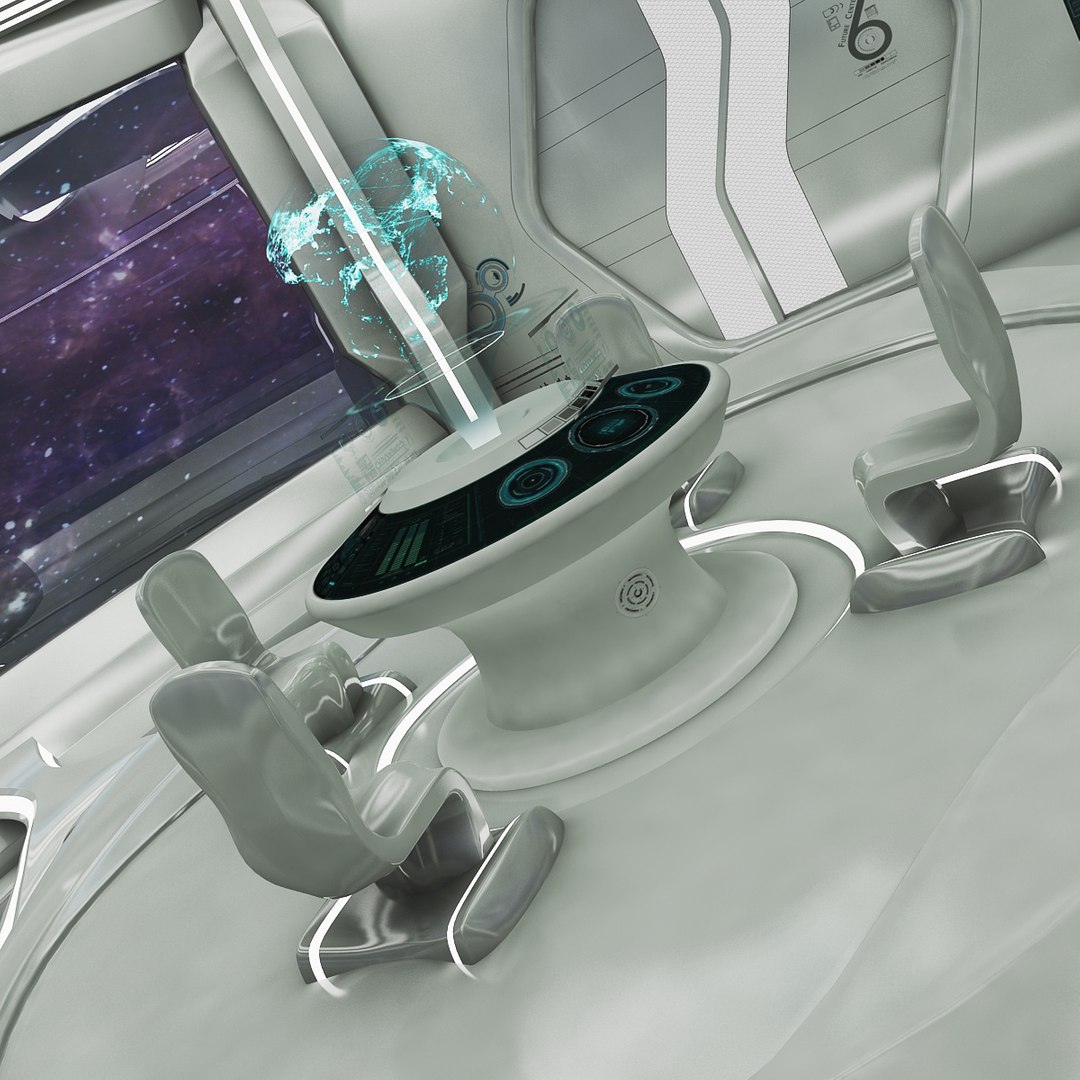 Realistic sci-fi control room model - TurboSquid 1437130