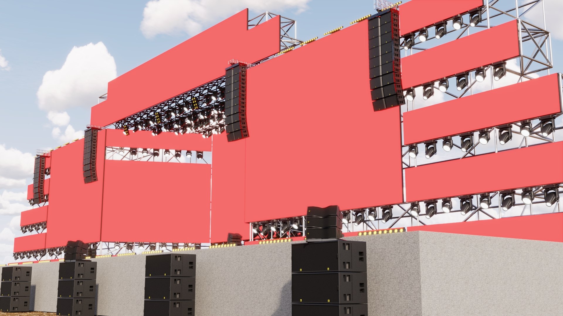 Grand Concert Stage Design Detailed 3D - TurboSquid 2237971