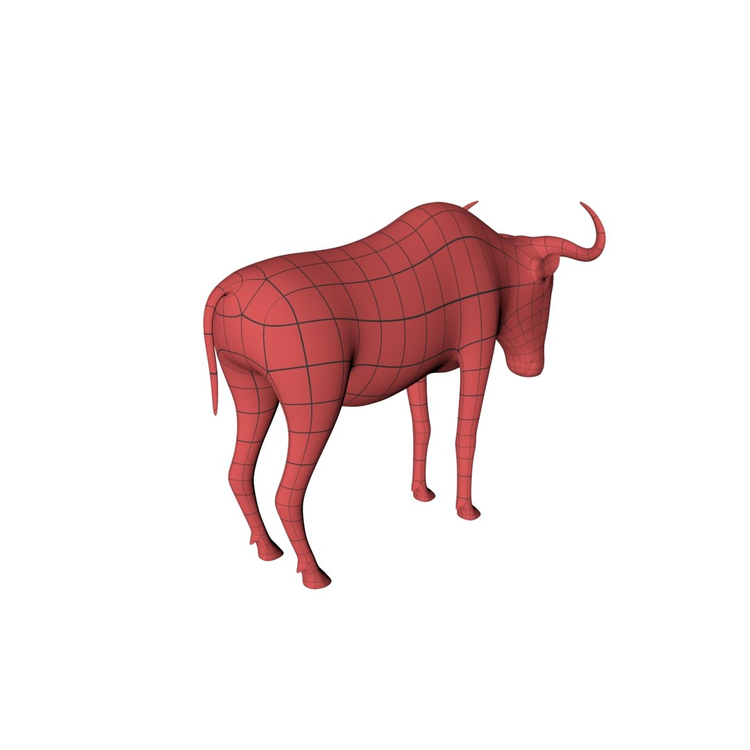 3d Base Mesh Wildebeest Gnu Model