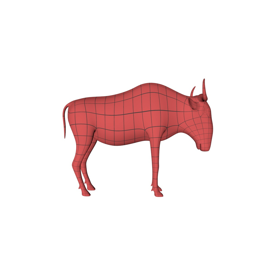 3d Base Mesh Wildebeest Gnu Model