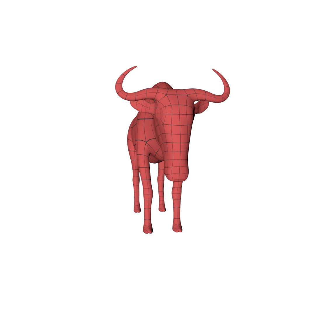 3d Base Mesh Wildebeest Gnu Model