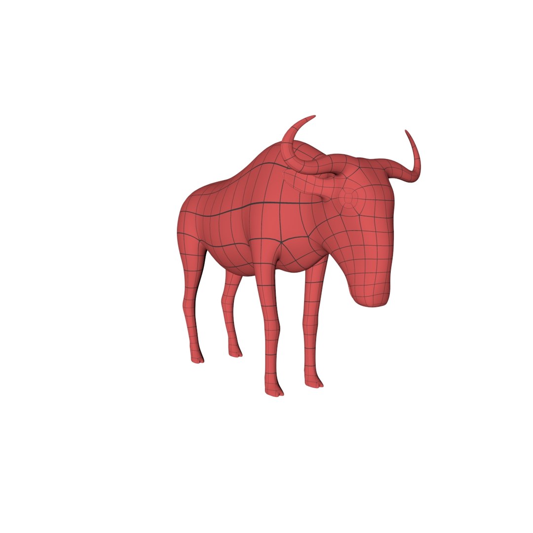 3d Base Mesh Wildebeest Gnu Model