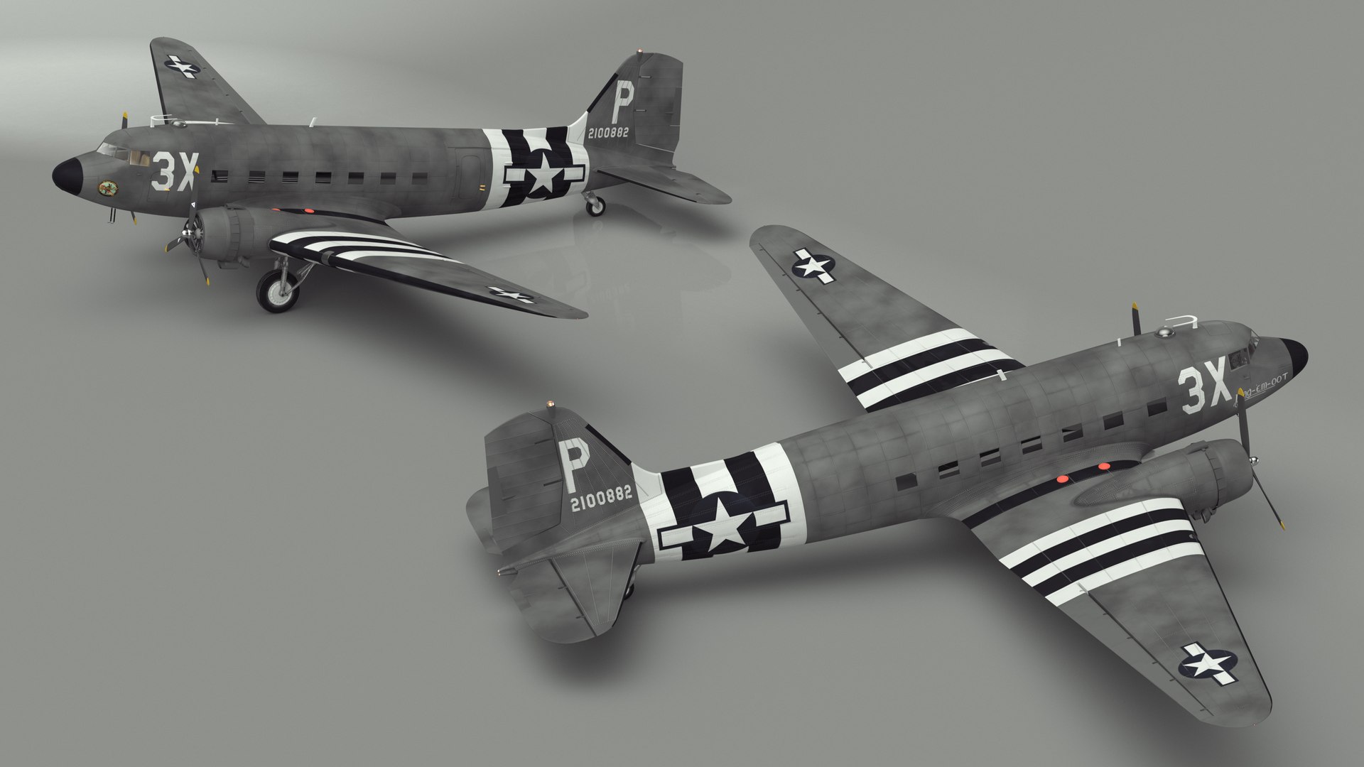 WWII Douglas C-47 Skytrain Model - TurboSquid 2221227