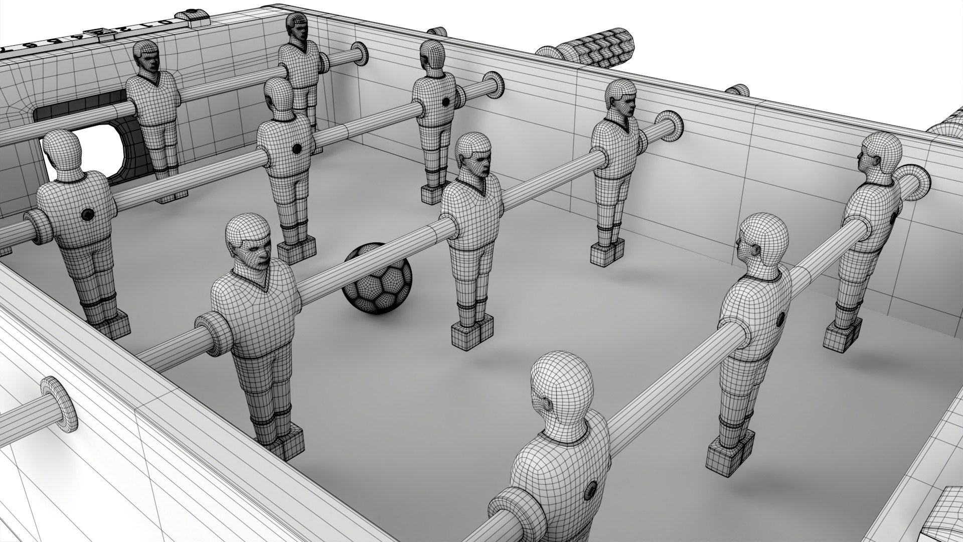 3D model Football Table Game Wooden - TurboSquid 2166656