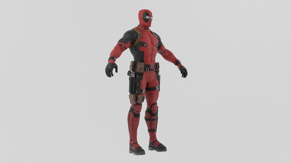 3D model Deadpool Lowpoly Rigged - TurboSquid 2034138