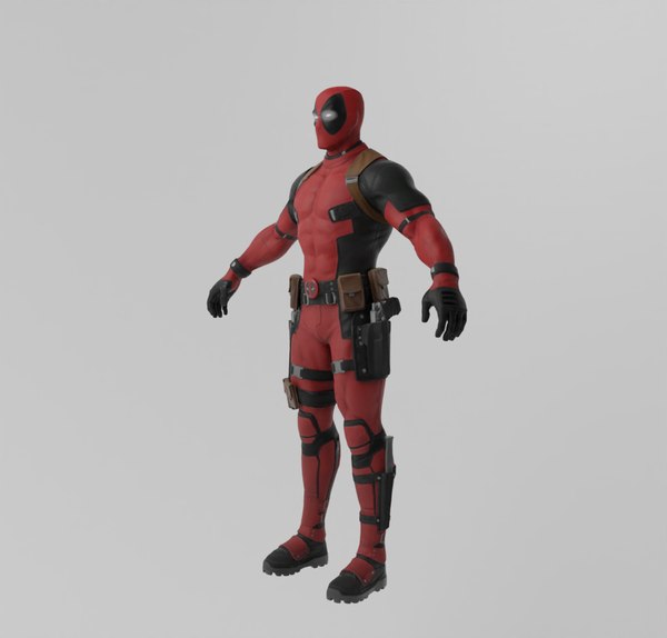 3D model Deadpool Lowpoly Rigged - TurboSquid 2034138