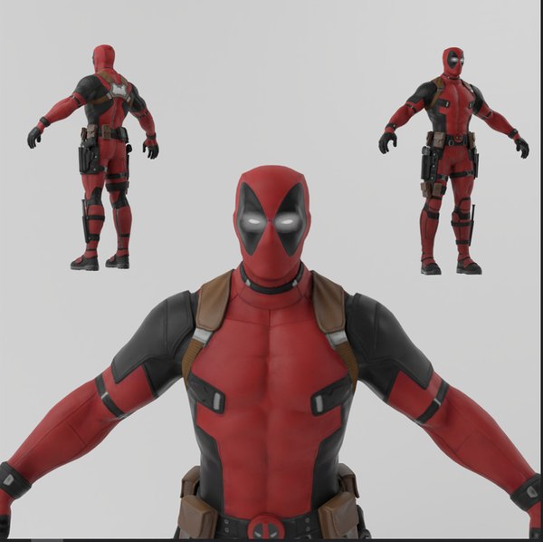 3D model Deadpool Lowpoly Rigged - TurboSquid 2034138