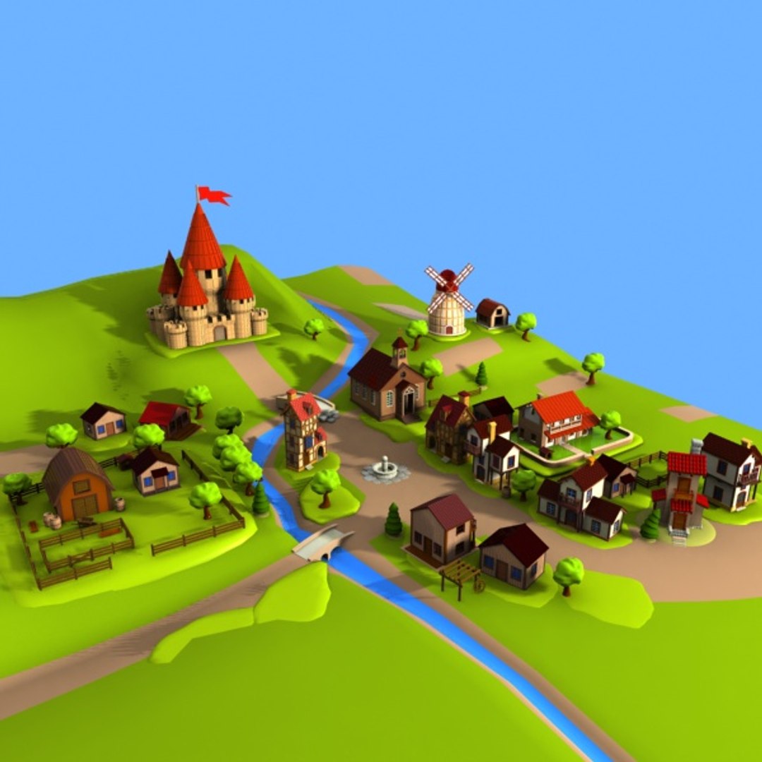 Cartoon Village Toon 3d Max