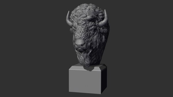 Bison bust 3D - TurboSquid 1782359