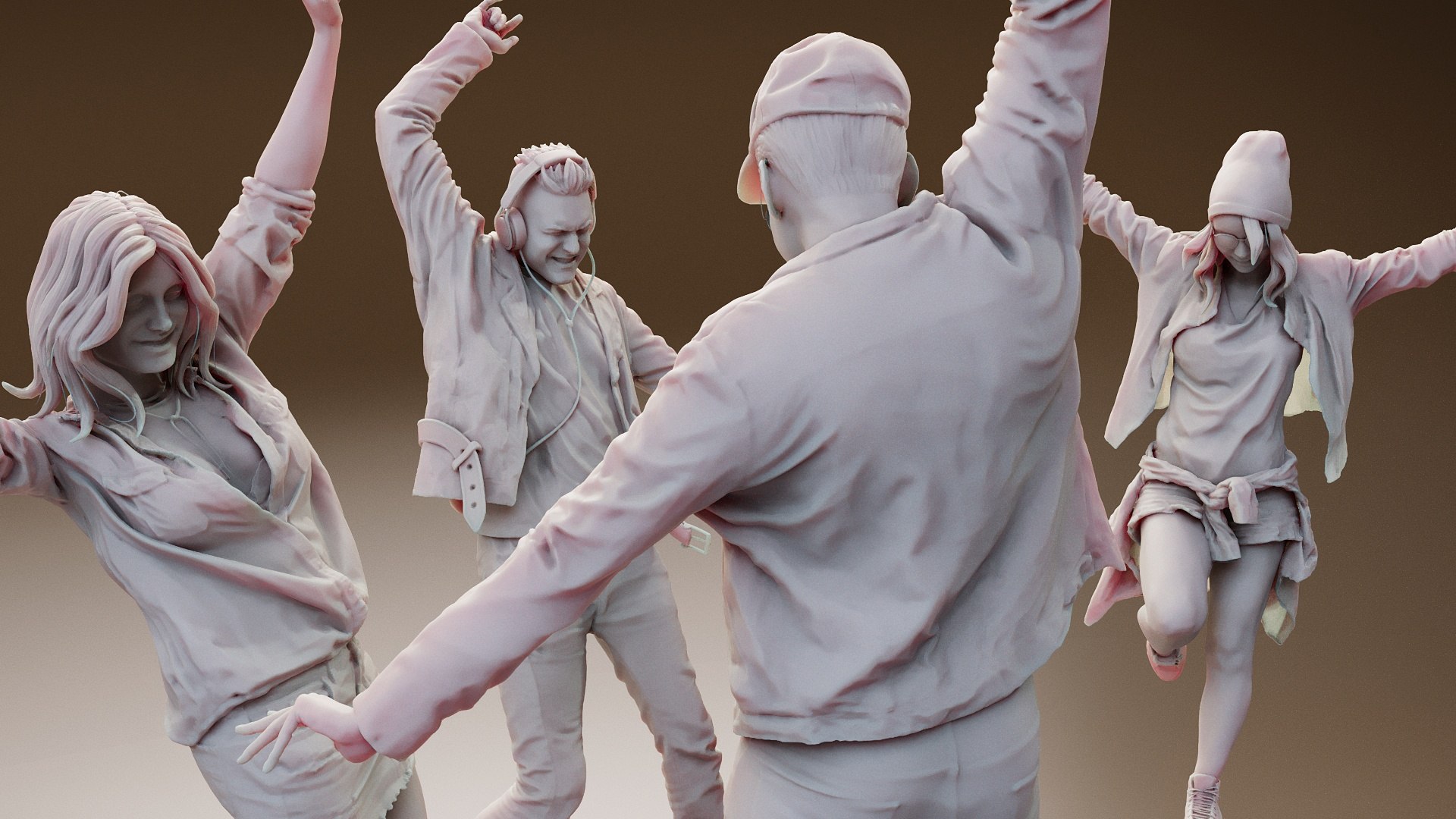 Young Pop Rock Crowd Man Woman 3D Scan 3D Model - TurboSquid 2059344